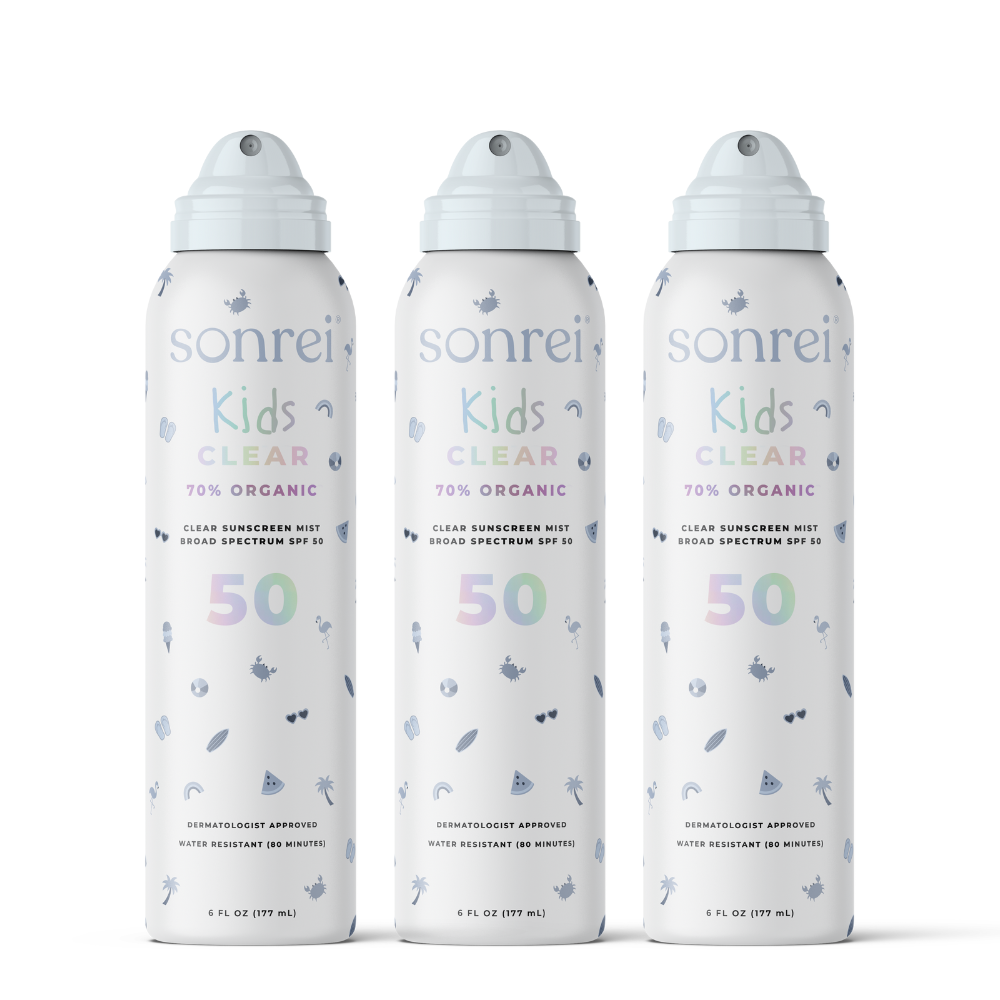 Kids Clear Organic SPF 50 Clear Sunscreen Mist 3-Pack Bundle – Sonrei